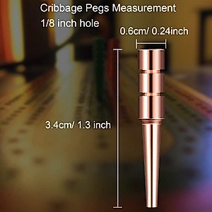 32 Pieces Metal Cribbage Pegs Fit 1/8 Holes Cribbage Pegs with a Tapered Design for Cribbage Traditional Board Game, 4 Colors