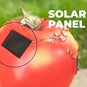 VP Home Apple Fairy House Solar Light for Home and Outdoor Decor, Apple House Solar Powered Flickering LED Garden Light Fairy House Backyard Halloween Decoration