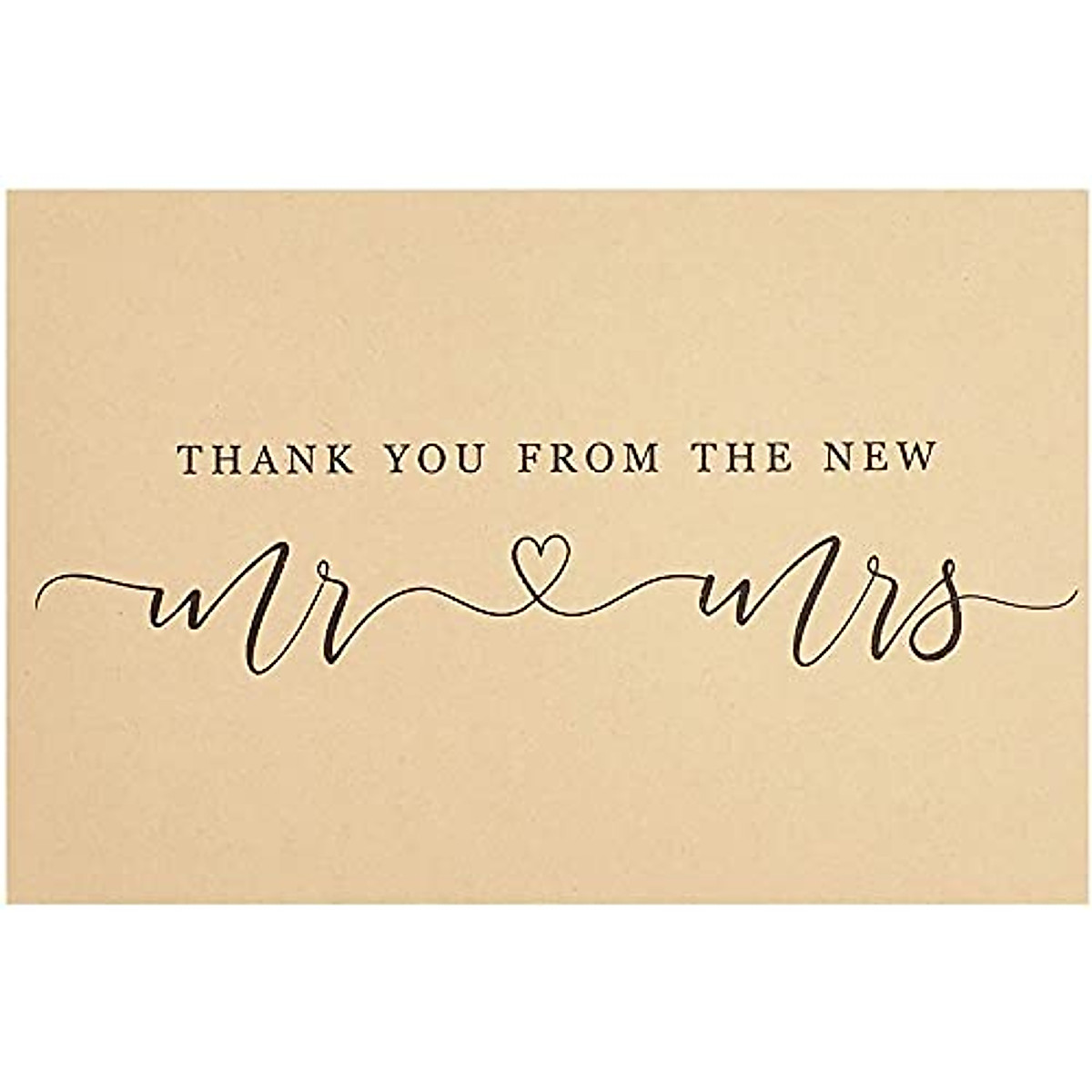 Paper Junkie Kraft Wedding Thank You Greeting Cards with Brown Envelopes (4 x 6 In, 120 Pack)