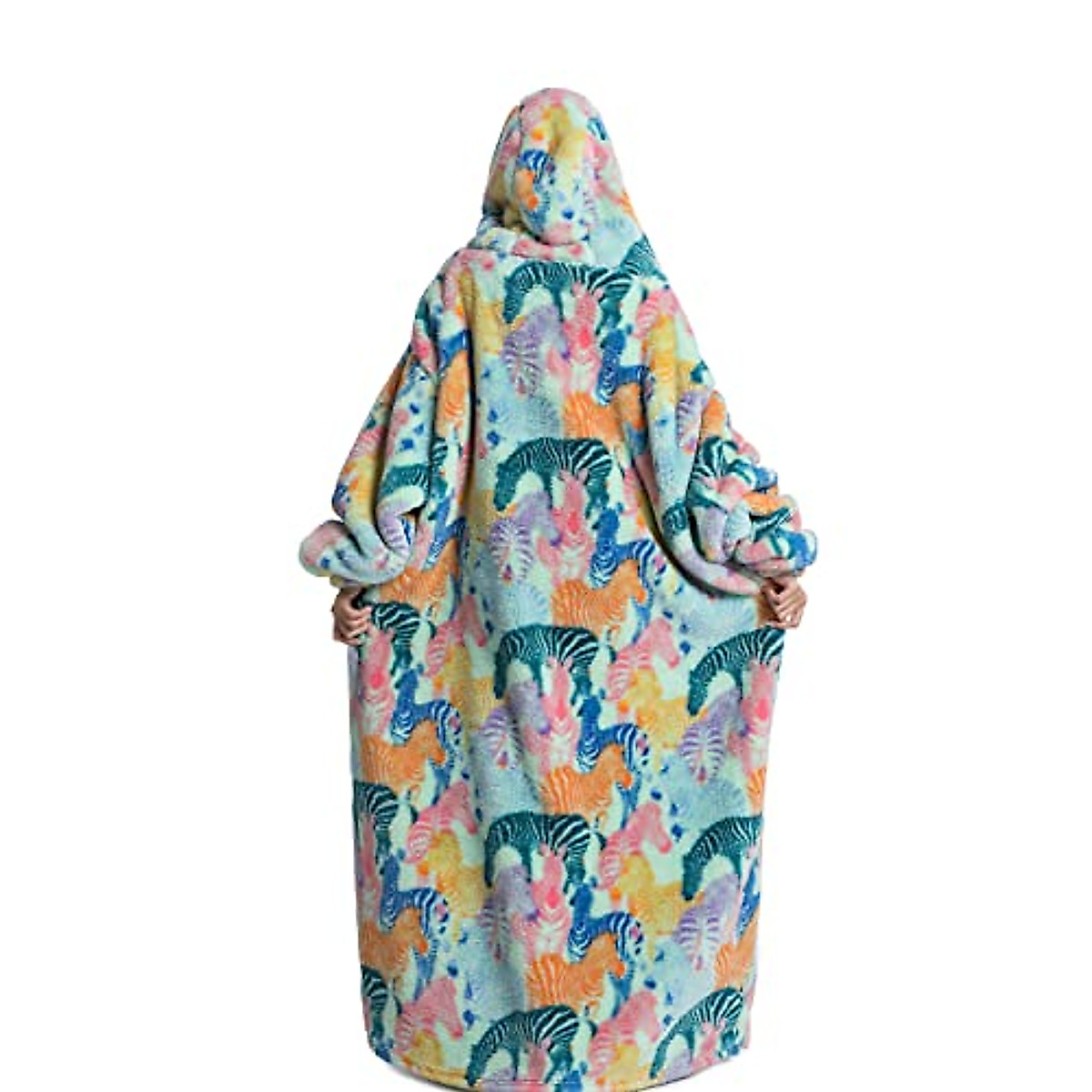 QFULFUN Lengthened Wearable Blankets Hoodie for Women Men,Oversized Blanket Sweatshirt with Giant Pocket,Warm and Cozy Hooded Blanket