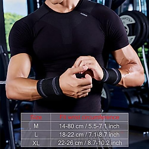 YUNYILAN 2 Pack Wrist Brace Carpal Tunnel, Wristbands Compression Wrist Strap, Wrist Wraps Support Sleeves for Work Fitness Weightlifting Sprains Tendonitis Pain Relief Breathable (Black, M)