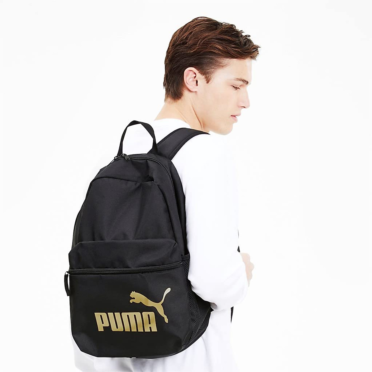 PUMA Backpack, Black-Golden Logo, OSFA