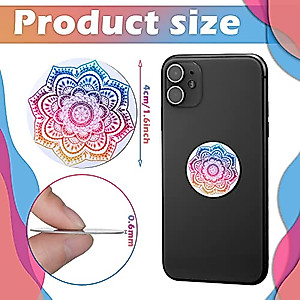 18 Pieces Phone Round Magnet Mount Metal Plate Sticker for Phone Magnet Car Magnet Holder Mount Universal Magnetic Phone Mount Plates Adhesive Metal Piece for Magnetic Phone Holder, Mandala Style