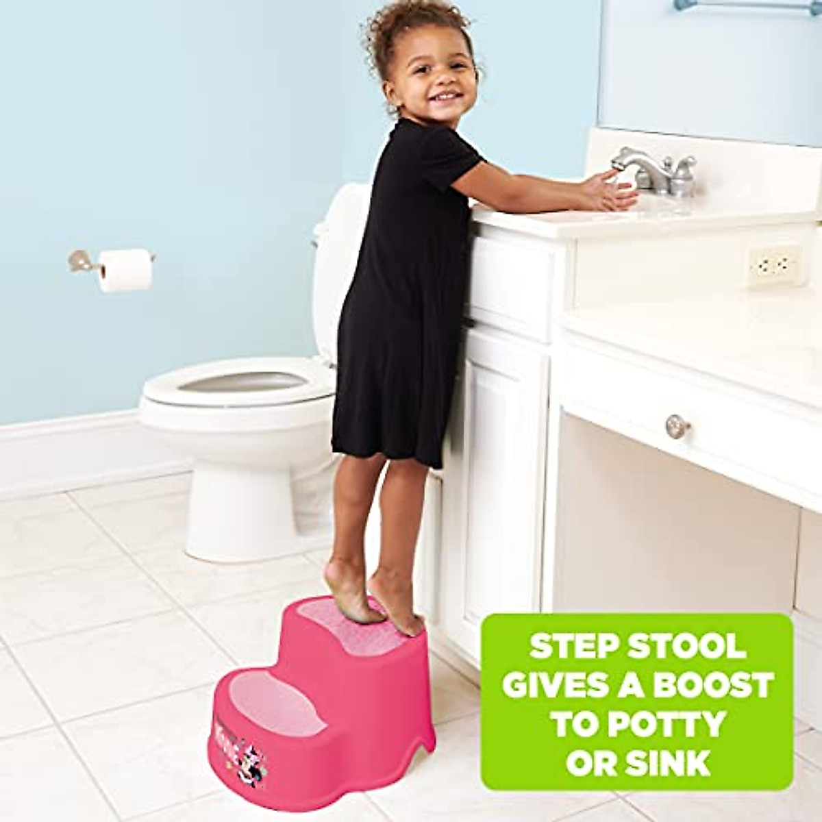Disney Minnie Mouse 2-Tier Step Stool, Pink