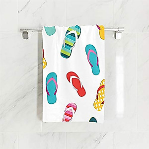 Auskid Summer Flip Flops Hand Towel Ultra Soft Bathroom Towel for Face Gym Spa