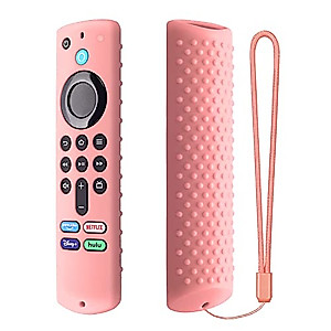 Remote Cover Replacement for FireTVstick 4K Max 2021 Release Alexa Voice Remote, Shockproof Silicone Skin with Lanyard