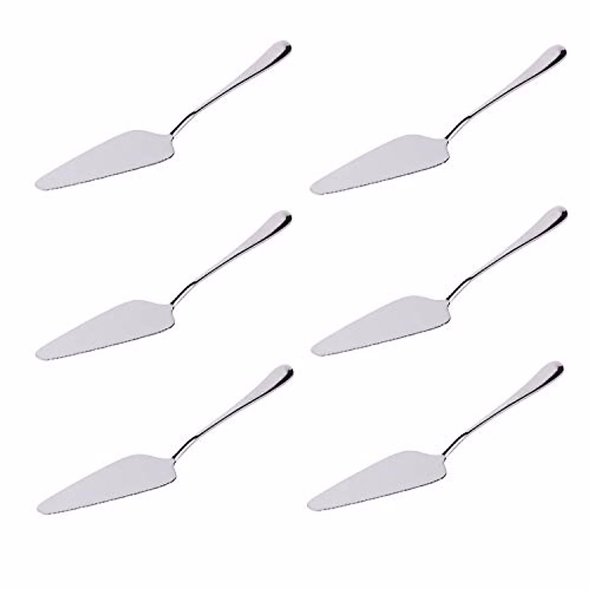 Pie Cake Server Party and Daily Wedding Cake Knife Stainless Steel Pizza Cutter All in One Server with Serrated Cutting Edge (Silver, 6)