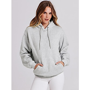 ANRABESS Women's Oversized Fleece Hoodies Basic Pullover Sweatshirt Fall Fashion 2025 Outfits Trendy Y2k Teens Preppy Clothes Heather Gray-L