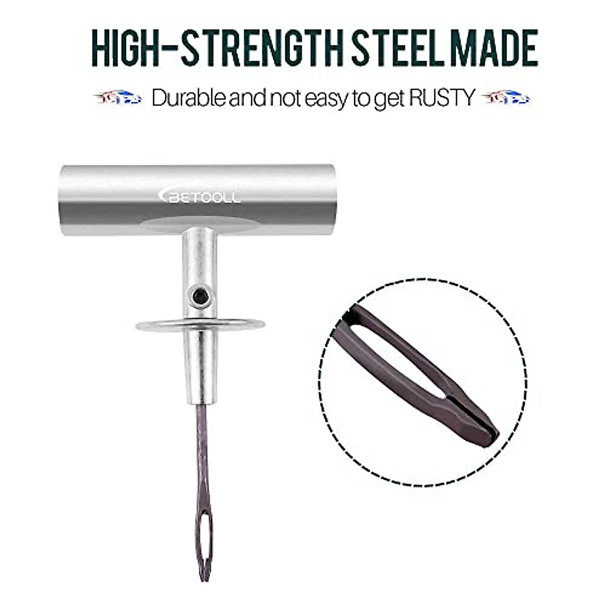 BETOOLL Tire Repair Kit 24 Pcs for Car, Motorcycle, ATV, Jeep, Truck, Tractor Flat Tire Puncture Repair