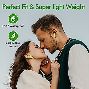 VcanFit Wireless Earbud, Bluetooth 5.3 Headphones with CVC8.0 HD Mics Call Noise Cancelling Wireless Headphones with LED Display, Earphones IP7 Waterproof Sports, 20H Playtime USB C Ear Buds for Gym