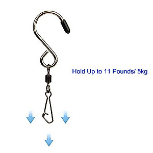 10pcs Swivel S Hooks Clips Hanging Wind Spinners for Chimes Crystal Twisters，Spinning Windsocks and Any Kites, Flower Pots, Plants, Bird Feeders, Solar Lights, Flags，Party Supply (Shook)