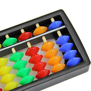 WANGYUMI Portable Arithmetic Soroban w/Colorful Beads Mathematics Calculate Tool Abacus
