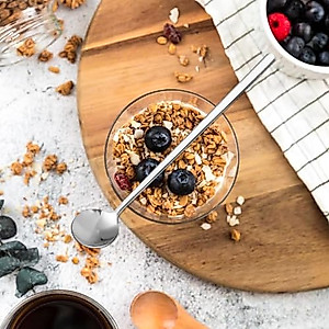 Coffee Spoons, 4 Pcs 6.7 Inch Stainless Steel Coffee Stir Spoons Long Handle Ice Tea Spoon Cocktail Stirring Spoons Coffee Bar Accessories for Coffee Tea Dessert Cake Ice Cream (Silver)