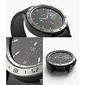 Ringke Inner Bezel Styling Compatible with Samsung Galaxy Watch 4 Classic 42mm, Stainless Steel Anti-Scratch Inner Bezel Ring Protective Cover - 42-IN-03 (ST) Silver