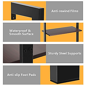 Tangkula Industrial Ladder Shelf Against The Wall, 5-Tier Ladder Bookshelf w/Metal Frame, 72 Inches Open Bookcase Plant Flower Stand Display Storage Rack for Home Office