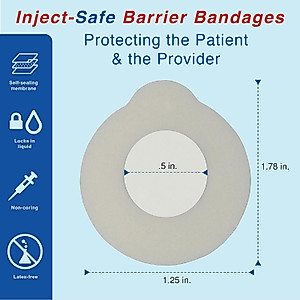 Inject-Safe Adhesive Barrier Strip, 1-3/8 Inch Diameter Film/Foam Round White Sterile, 8-6432700001-9 - Box of 100