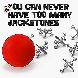 Kicko Metal Jacks Set - 12 Sets per Order - Metallic Jacks and Bouncy Ball Set - for Party Favors, Game Prizes, Kids' Activities, Loot Bag Fillers, Halloween, Easter, Birthday Parties