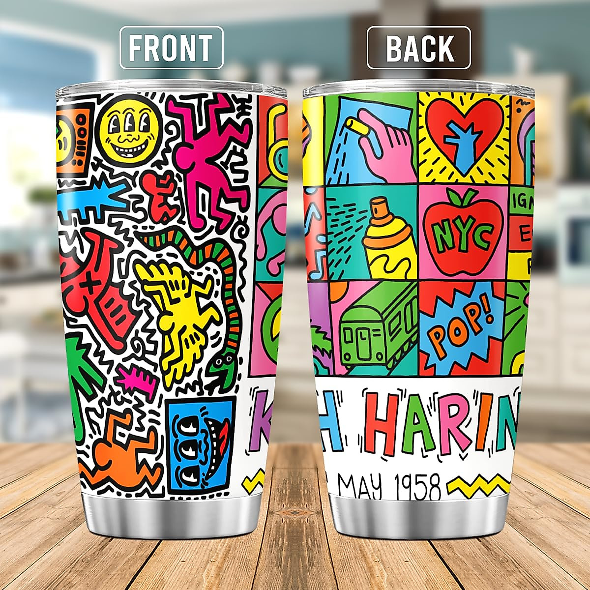 Tumbler Keith Office Insulated Haring Tea 20 30 Oz Coffee Hot Travel Steel Stainless Iced