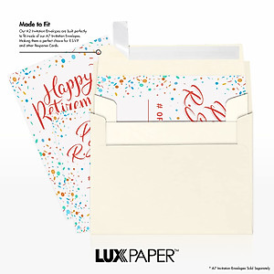 LUXPaper A2 Invitation Envelopes | Peel & Press | 4 3/8" x 5 3/4" | Champagne Metallic | 80lb. Text | 50 Qty