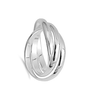 Triple 3mm Rolling Wedding Ring New .925 Sterling Silver Stacked Band Size 10