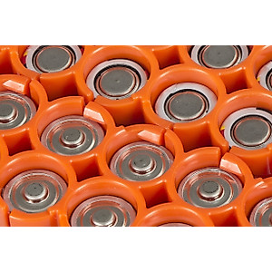AA Battery Storage Caddy by Storacell, Orange, Holds 4 Batteries (Not included)