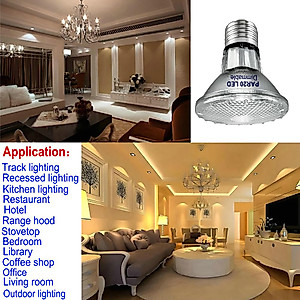 8W PAR20 LED Warm White 3000K Dimmable,Range Hood Light Bulbs,Indoor/Outdoor,Glass Reflector,Waterproof,E26,Recessed Lighting,(75W Halogen Equivalent)