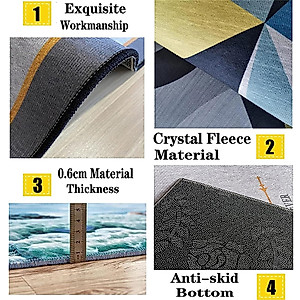 YJDRUG Abstract Striped Area Rug,3x5ft, Optical Illusion Decorative Indoor Rug, Modern Abstract Rug for Bedroom, Living Room Hallway Entrance Non-Slip Washable Rug