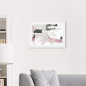 Abstract Framed Wall Art Prints 'Blush Rose Dream' Paint