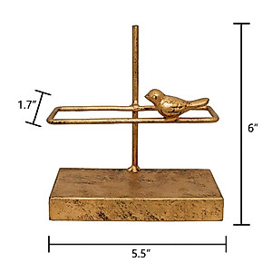 Freestanding Classic Cocktail Napkin Holder with Cast Iron Bird Design, Tabletop Tissue Dispenser, Bronze