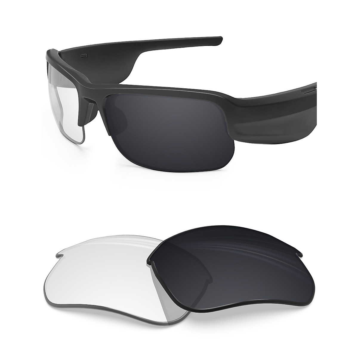BLAZERBUCK Polycarbonate Replacement Lenses for BOSE Tempo Sunglasses - Clear Black Photochromic