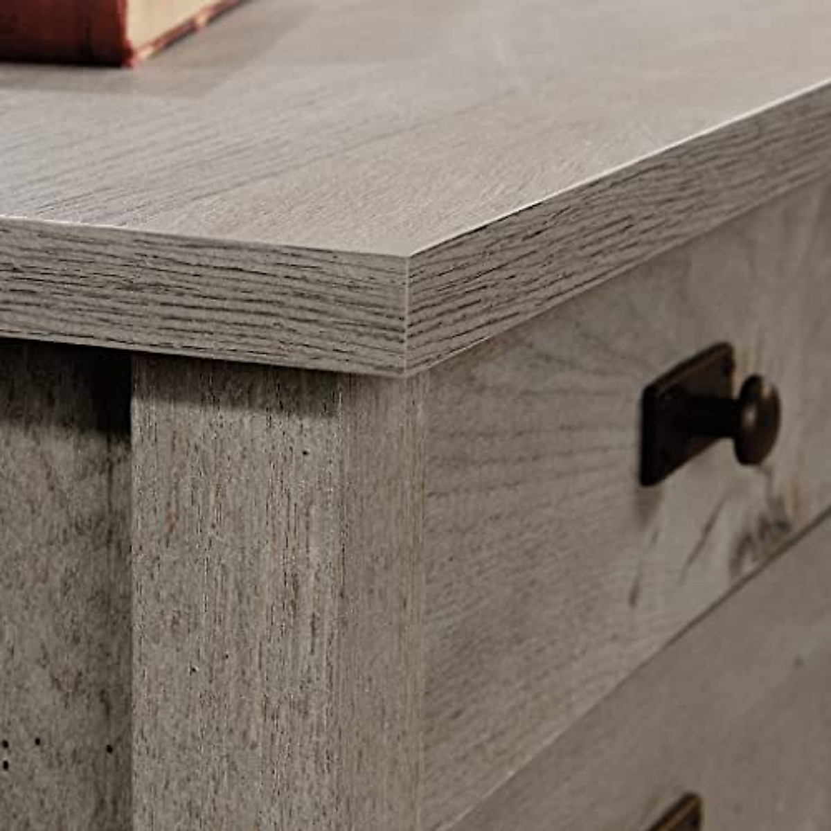 Sauder Cottage Road L-Desk, L: 65.12" x W: 58.66" x H: 29.76", Mystic Oak Finish