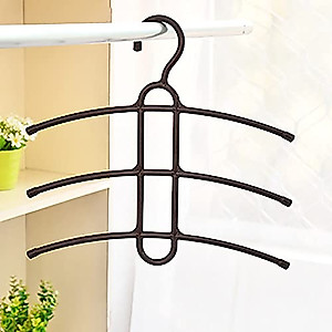 Fabric Storage Containers with Lids Multiple Shirt Hangers in One Space Saving Plastic 5 Pack Durable Multi Functional Non Slip Clothes Hangers Closet Drop Front Box Sweater (Coffee, One Size)