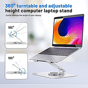 SANMOON Laptop Stand — 360° Swivel & Adjustable Laptop Stand for Desk, Ergonomic Laptop Riser for Collaborative Work, Foldable & Portable Computer Stand for All MacBook / Laptops up to 15.6 inches.