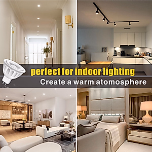 Aovpex MR16 LED Bulb 6Pack,12V 5W(50W Halogen Replacement),2700K Warm White,GU5.3 Bi-Pin Base, Non-Dimmable MR16 LED Spot Light Bulbs for Indoor Outdoor Landscape Lighting