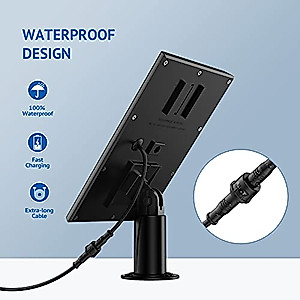 Ayotu Waterproof Solar Panel Only for Video Doorbell (2020 Release), 5V/3.5W(Max) Output Continuous Charging, 3.8M/12ft Cable with Wall Mount (NOT Include Doorbell), Black