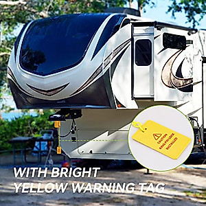 RVMATE 5th Wheel Lock, Heavy Duty Steel King Pin Lock with Anti-Theft Warning Tag, for 5th Wheel/Semi Trailers/RVs/Containers