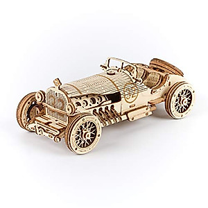 ROKR 3D Wooden Puzzle-Mechanical Car Model-Self Building Vehicle Kits-Brain Teaser Toys-Best Gift for Adults and Kids on Birthday/Christmas Day (Grand Prix Car)