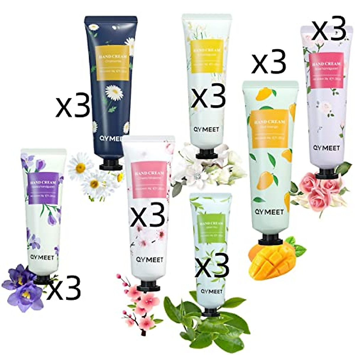21-Pack Hand Cream Gift Set, Gentle Hand Cream Lotion with Natural Plant Flower Fruit Flavor for Even Sensitive Skin, Extra-Moisturizing Cream Outdoor Travel Size, Present for all Relationship
