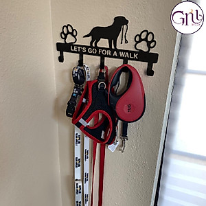 Dog Leash Holder for Wall - Leash Holder Wall Mount 15"x8" - Key Holder for Wall Decorative - Key Rack Gift for Dog Lovers - Dog Leash Hooks for Wall - Dog Mom Gifts for Women