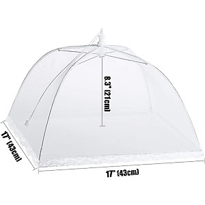 Camkey 6 Pack Dome Screen Mesh Food and Plant Covers，Reusable 17" Large Pop-Up Mesh Food Cover Tent, Collapsible Screens Canopy Food Cover Protector from Flies and Bugs for Outdoor and Home Use