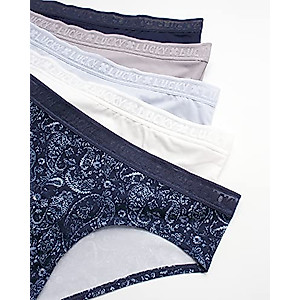 Lucky Brand Women's Underwear - 10 Pack Microfiber Hipster Briefs (S-XL), Size Large, Blue Iris/Gardenia/Silver Sconce/Blue/Multi