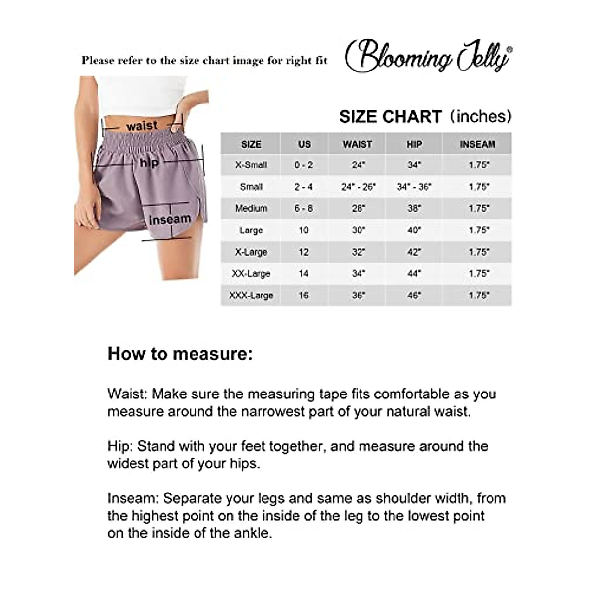 Blooming Jelly Womens Quick-Dry Running Shorts Sport Layer Elastic Waist Active Workout Shorts with Pockets 1.75" (Medium, Black)