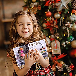 Tea Set for Little Girls Toys for 3-5 Years Old Girls Pretend Play Kids Tea Party Set with Cake Stand, Desserts Fun Princess Tea Time with Dolls, Barbies Birthday Gift for Girls Toys Age 3+ Year Old