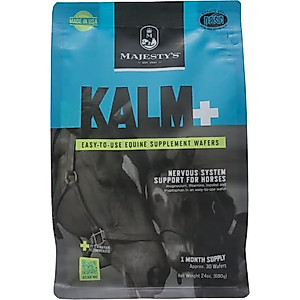 Majesty's Kalm Wafers - Supports Horse / Equine Balanced Behavior and Normal Nervous System Function - Tryptophan, Vitamin B1, Winter Cherry, Inositol - 30 Count (1 Month Supply)