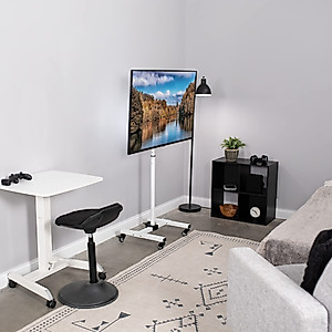 VIVO Mobile TV Cart for 13 to 50 inch Screens up to 44 lbs, LCD LED OLED 4K Smart Flat and Curved Monitor Panels, Rolling Stand, Locking Wheels, Max VESA 200x200, White, STAND-TV07W-W