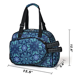 Boulder Bee | Premium Pickleball Bags | PickleBall Tote Bag for Women | Women’s Hand/Shoulder Gym Bag w Water Bottle Holder | With Racquet/Paddle Holder (Blue)