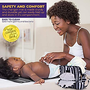 ChangePal Small Crossbody Diaper Changing Bag with Waterproof Portable Changing Pad and Refillable Wipes Pouch