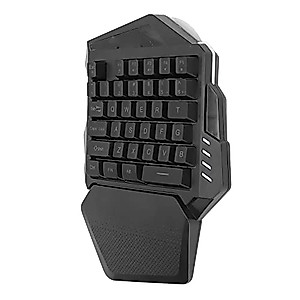 One Handed Gaming Keyboard, RGB Backlit 35 Keys Portable Mini Gaming Keypad with 2.4G Receiver Plug and Play Mechanical Gaming Keyboard for PC Gamer