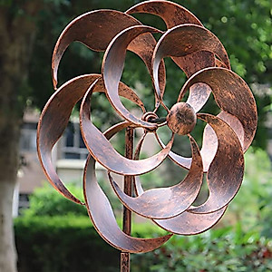 LERFUGI Wind Spinners Outdoor Metal-360 Degrees Yard Decorations Classical Windmills for Yard Spinner