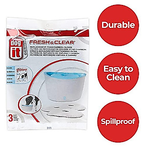 Dogit Design Carbon Replacement Foam Filter Cartridge for Dogit Design Fresh & Clear Fountain - 3-Pack by Dogit